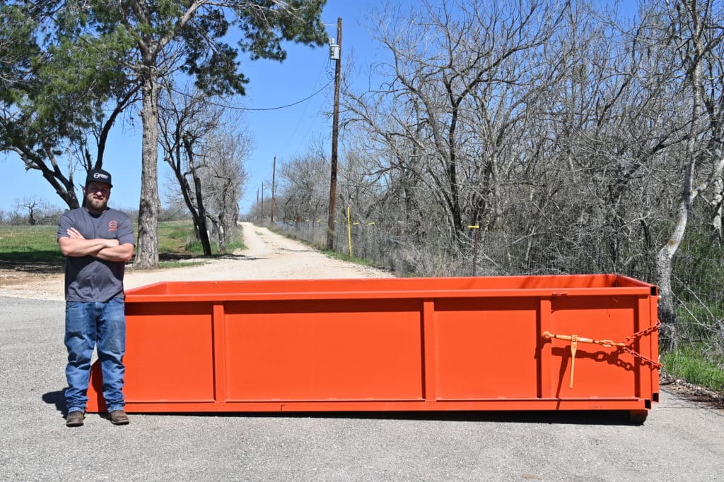 Concrete Dirt Sod Dumpster - Double E Dumpsters